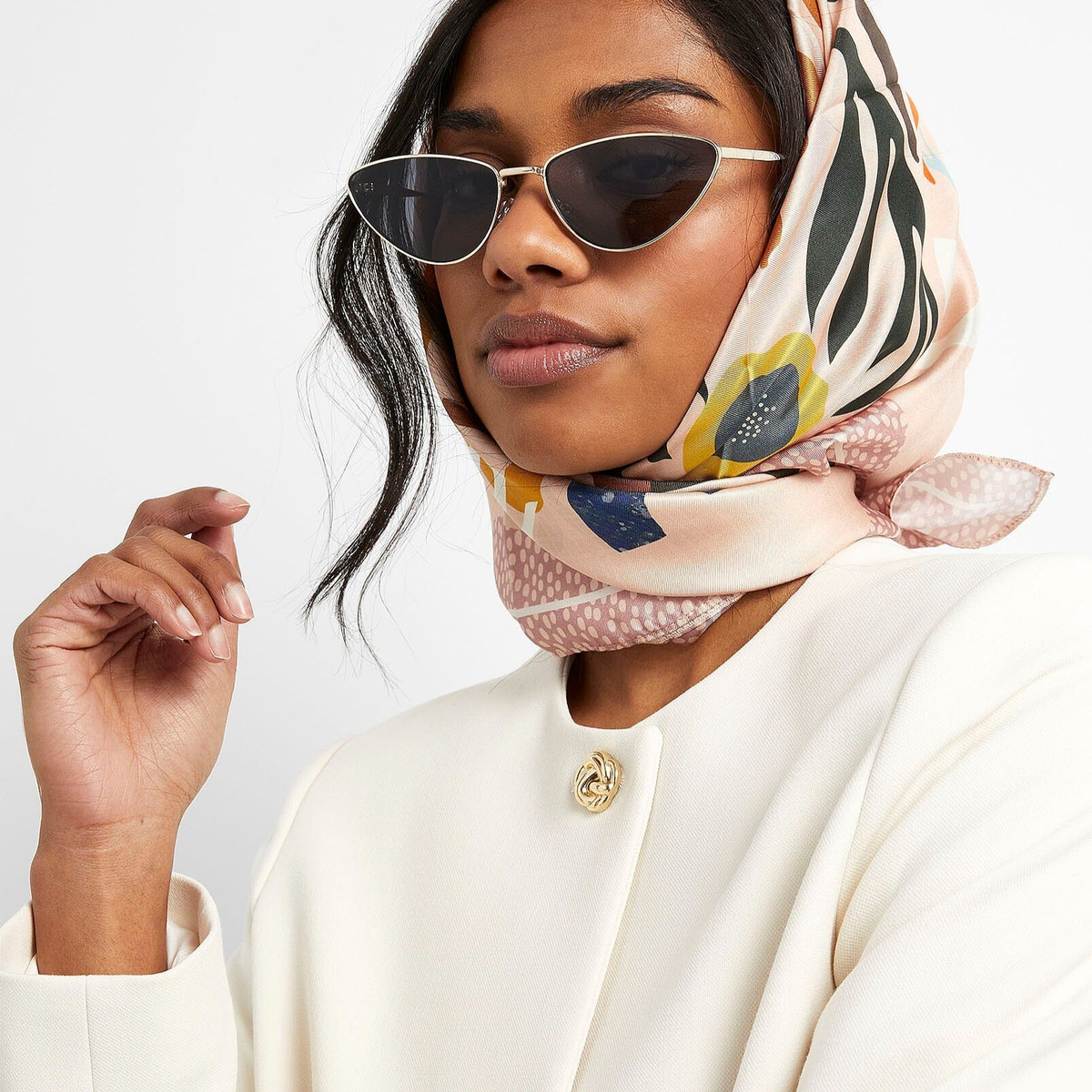 Large silk carré scarves designed in Montreal by artist Manuela Jarry ...