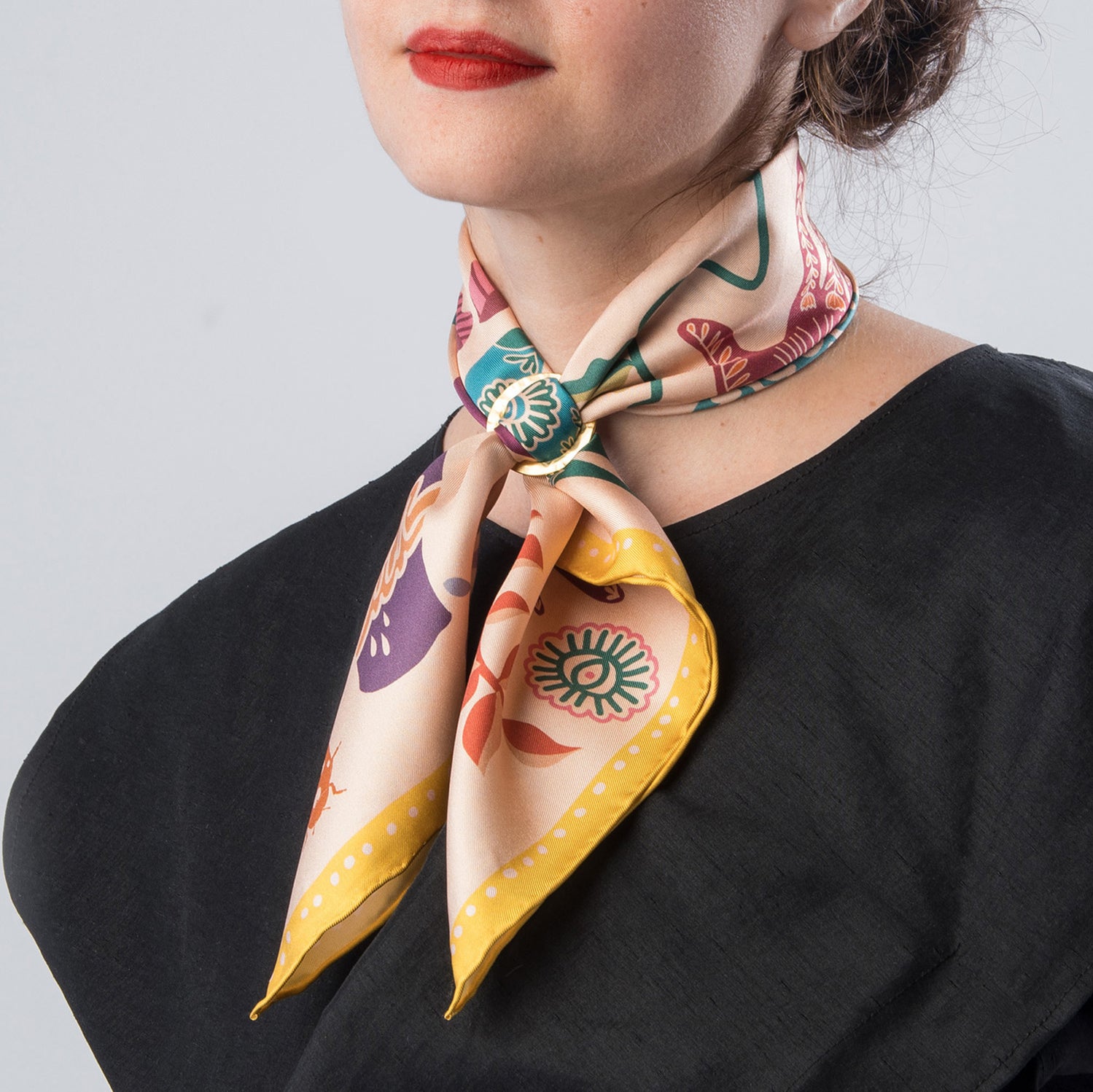 Silver, gold and natural horn designer scarf rings. Handmade scarf ...